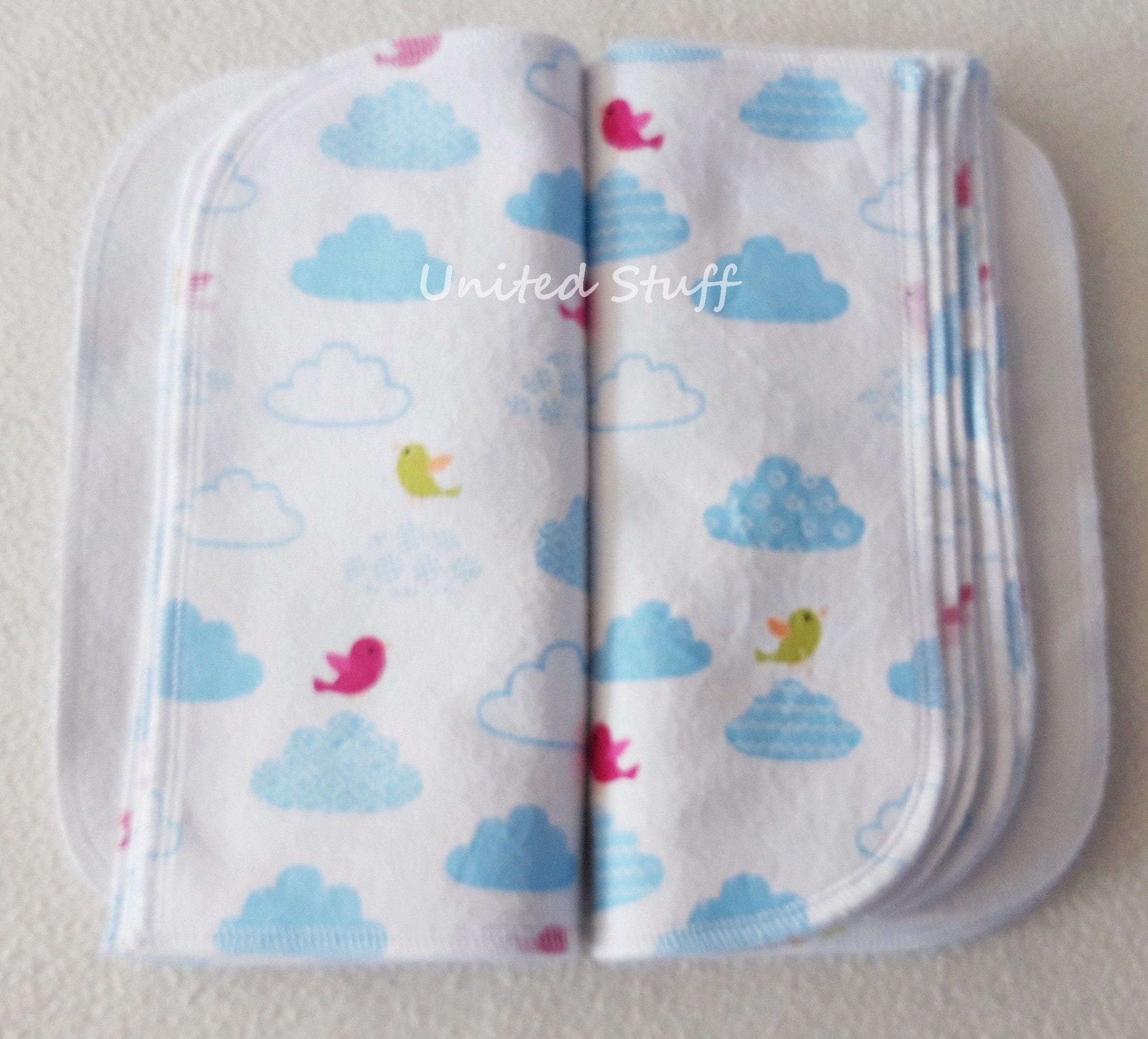 Cloth Baby Wipes Set of 12 Washable Cotton Flannel Double - Etsy
