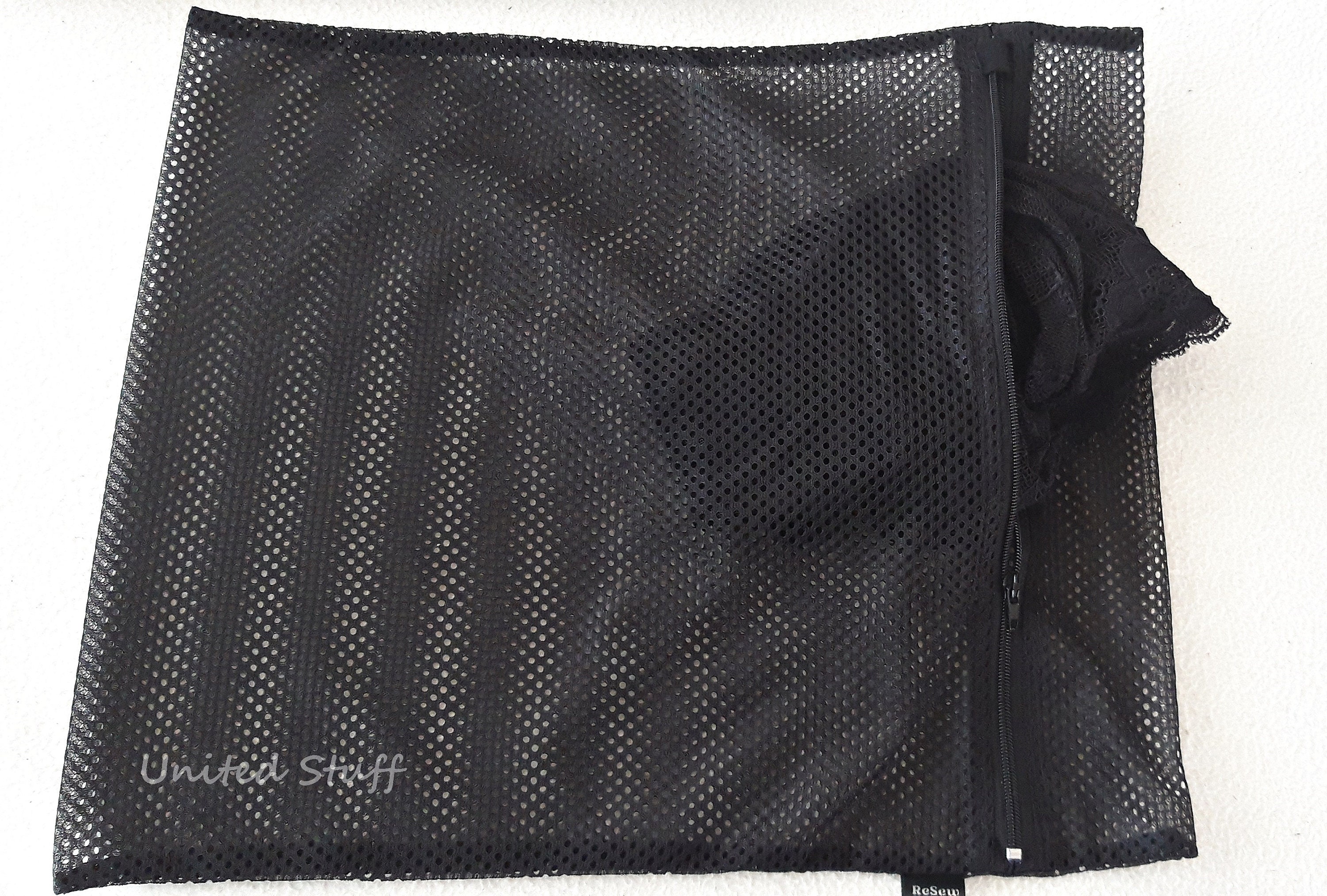 Zippered Black Mesh Laundry Bag Set of 3 Multifunction Travel Lingerie ...
