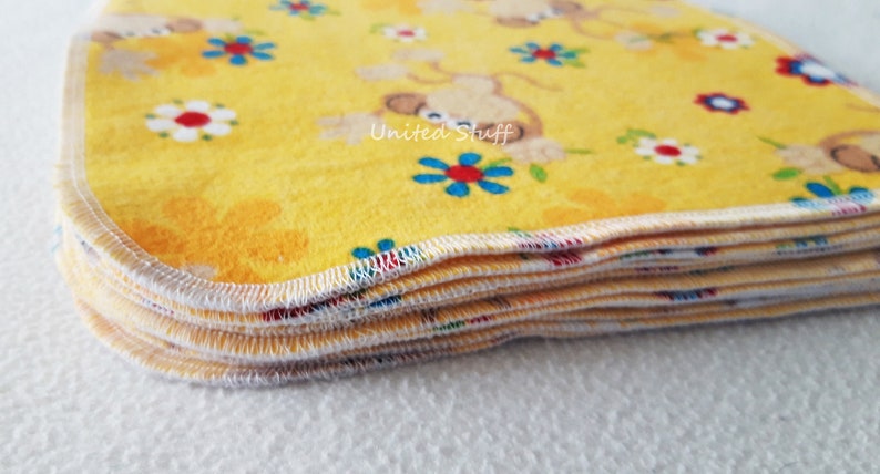 Cloth Baby Wipes Set of 12 Washable Cotton Flannel Double - Etsy