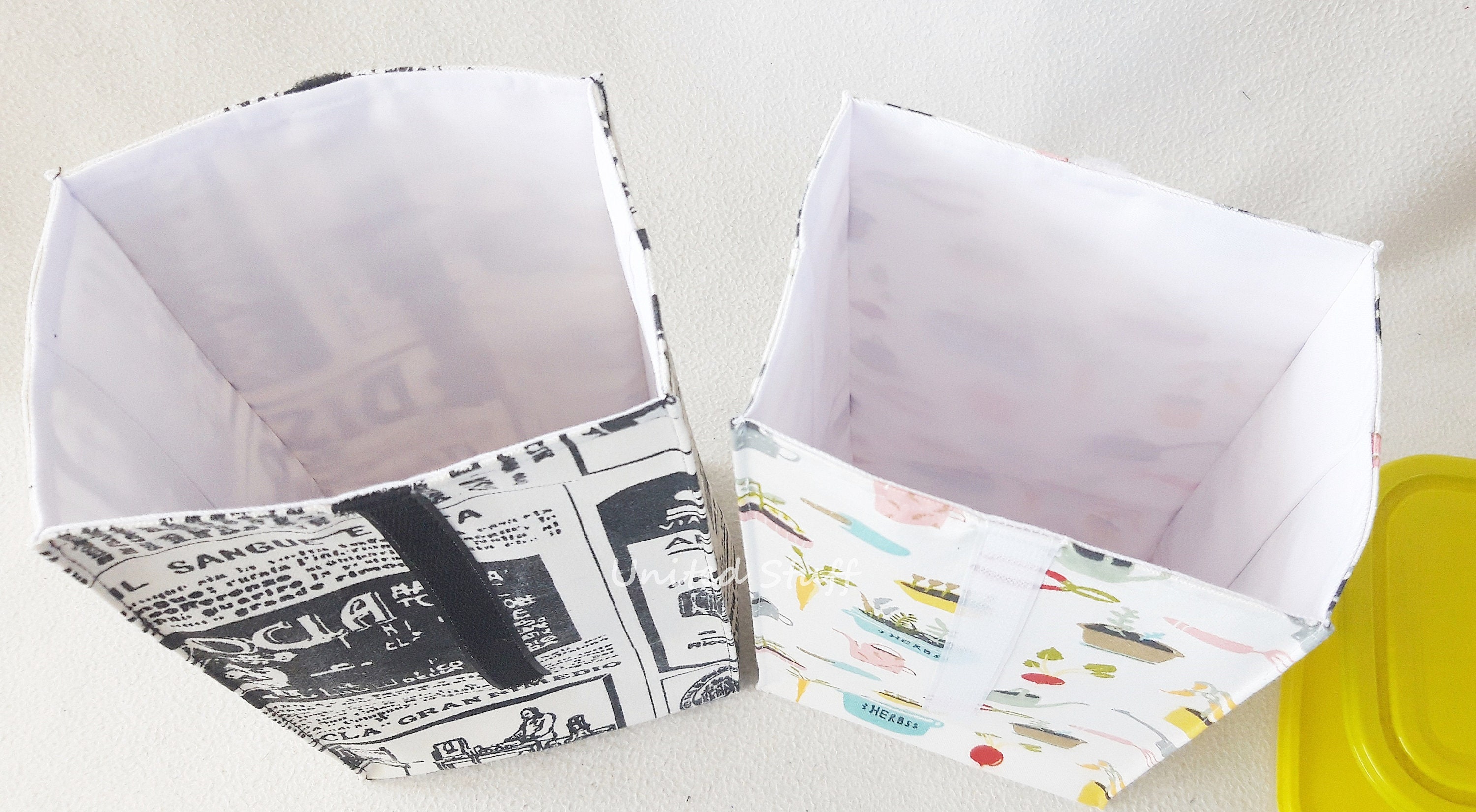 Cotton Lunch Bag Gardener/newspaper Print Reusable Eco Food Sandwich ...