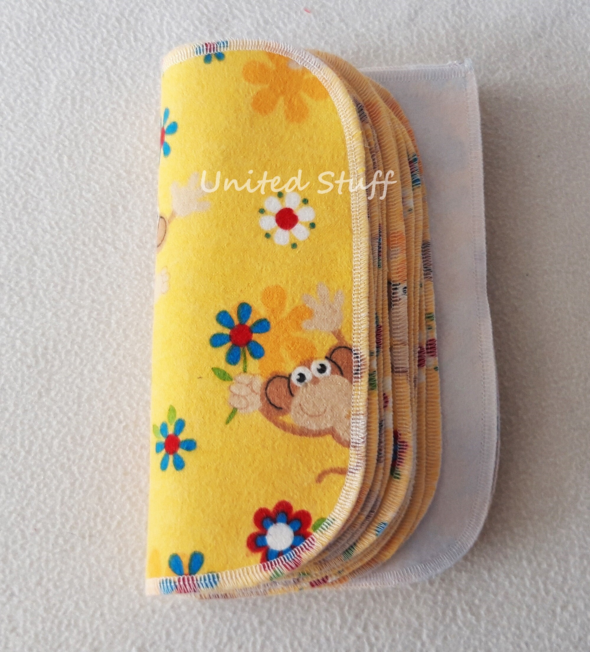 Cloth Baby Wipes Set of 12 Washable Cotton Flannel Double Layer Soft ...