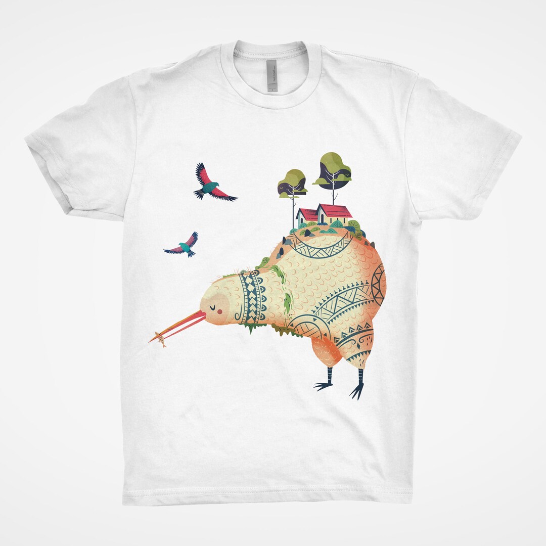 Kiwi Bird T-shirt Cute Monster Tee New Zealand Shirt Cute Animal Art ...