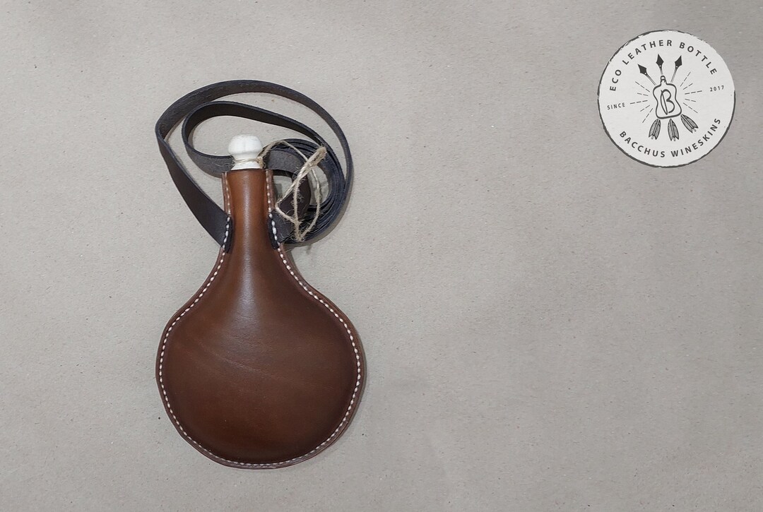 650ml "bullseye" - Premium Handmade Leather Flask, Eco-friendly ...