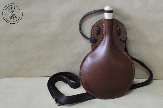 500ml Shony Leather Drinking Bottle Costrel | Etsy