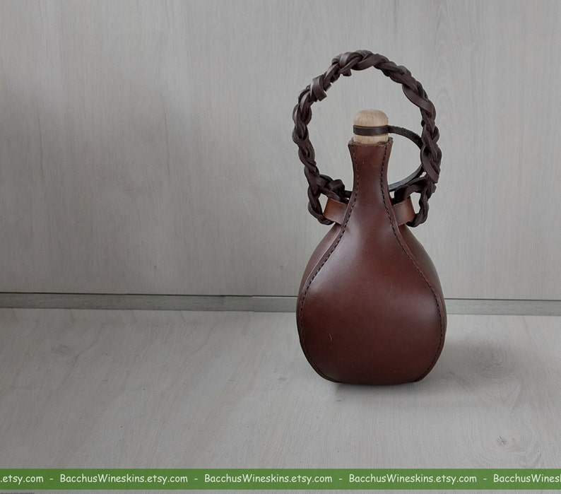 1700ml “pear” - Premium Handmade Leather Flask, Eco-friendly, Alcohol ...