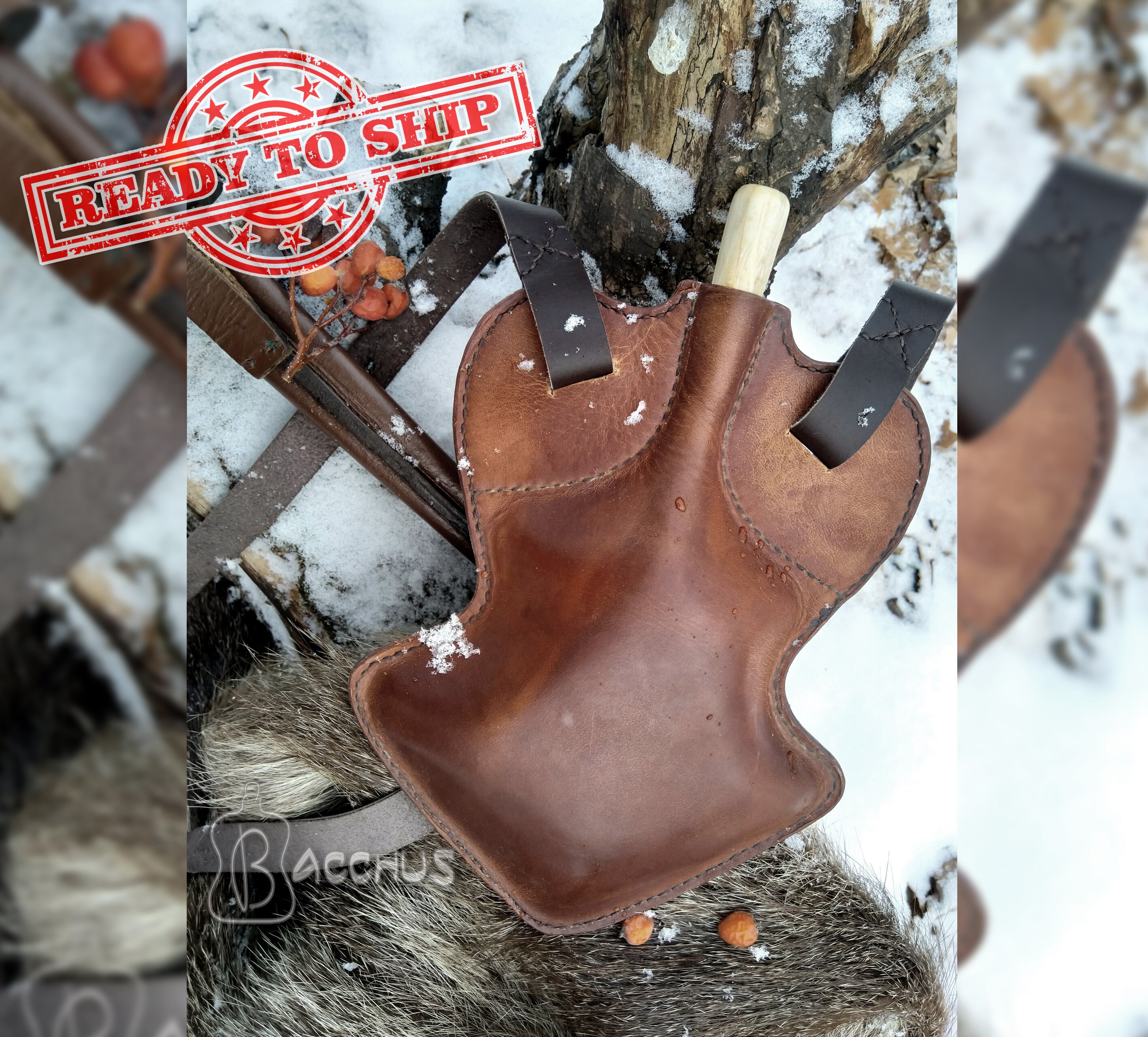 600ml arrow Leather Drinking Bottle Costrel | Etsy