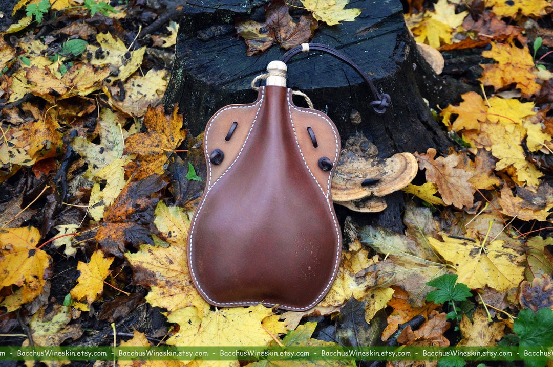 650ml "satir-w" - Premium Handmade Leather Flask, Eco-friendly, Alcohol ...