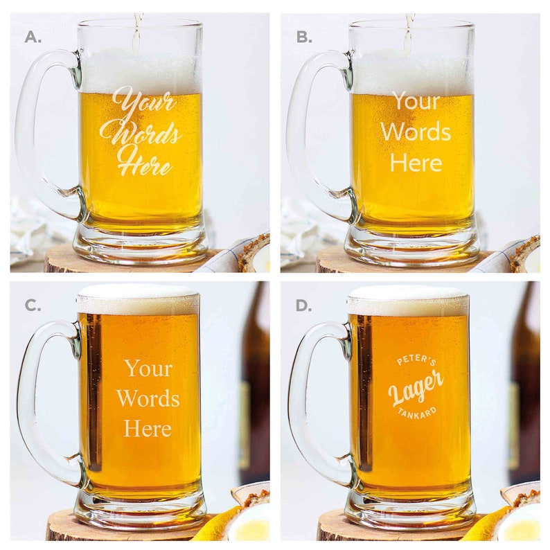 Personalised Tankard Glass Personalized Beer Glass Gift for Men Dad ...