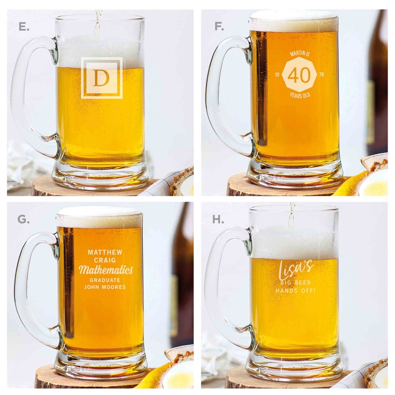 Personalised Tankard Glass Personalized Beer Glass Gift for Men Dad ...
