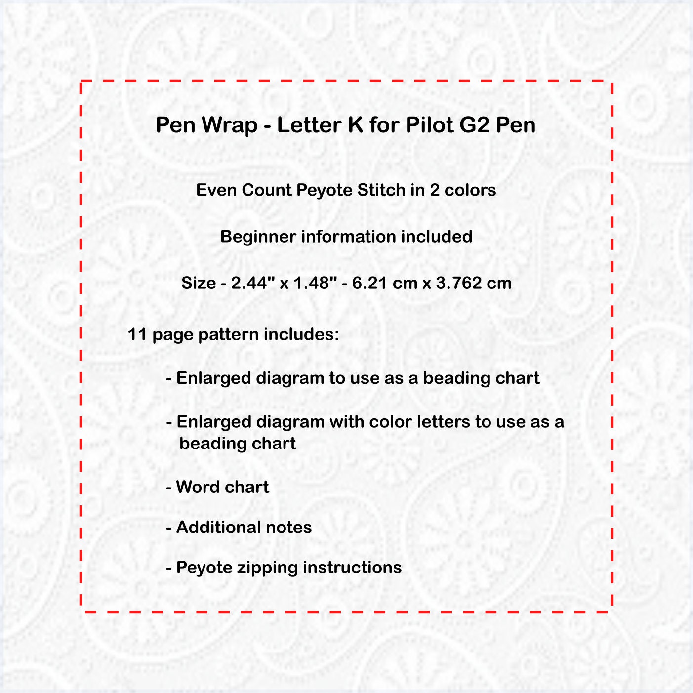 Letter K, Peyote Bead Pen Wrap Pattern, Peyote Bead Pattern ...