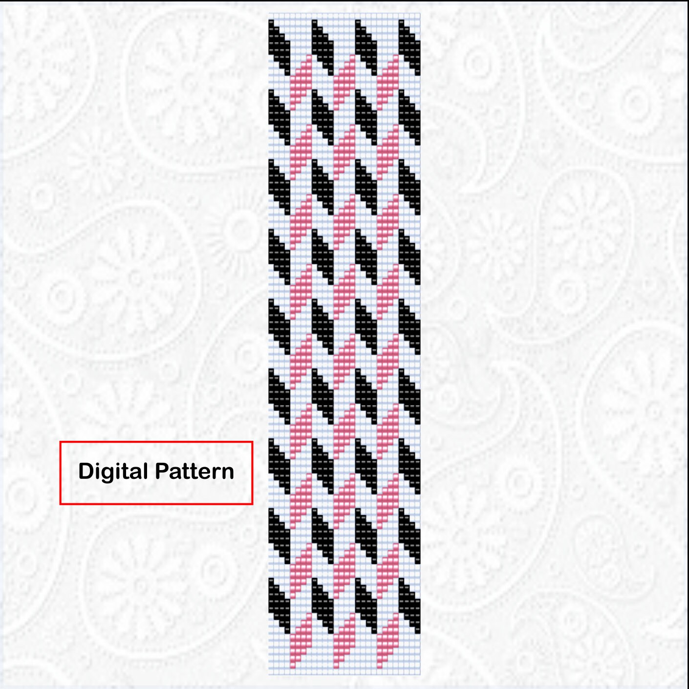 Chevron, Bead Loom Bracelet Pattern, DIY Bookmark, Square Stitch Bead ...