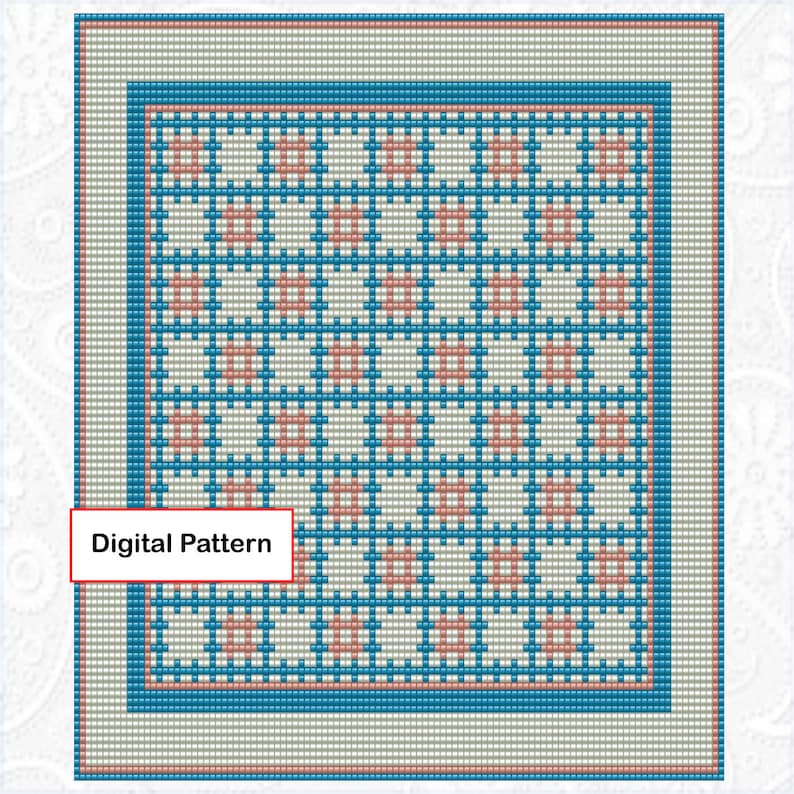 Kristine's Quilt, Bead Tapestry Pattern, Bead Loom Tapestry, Square Stitch Bead Pattern ...