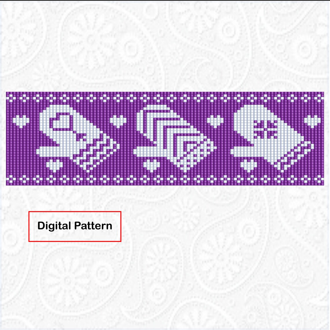 Mittens Bead Loom Bracelet Pattern DIY Bookmark Square - Etsy