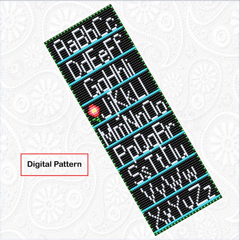 Alphabet Soup, Bead Loom Bracelet Pattern, DIY Bookmark, Square Stitch ...