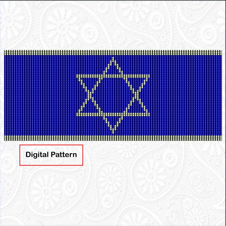 Star of David, Bead Loom Bracelet Pattern, DIY Bookmark, Square Stitch ...