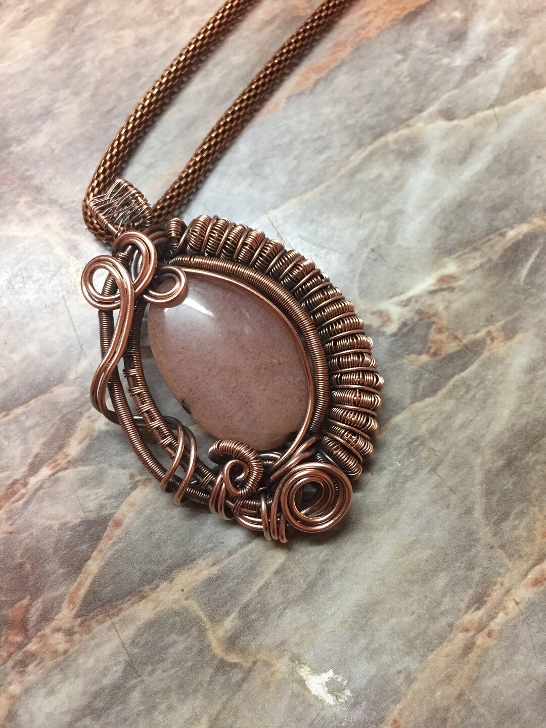 Dark Rose Agate Stone for Health and Passion. Jewelry of Wire Wrapped ...