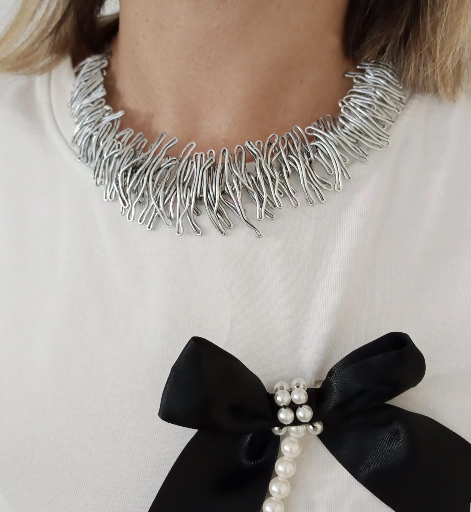 Statement Metal Necklace. Punk Necklace. Light and Comfortable. Modern ...
