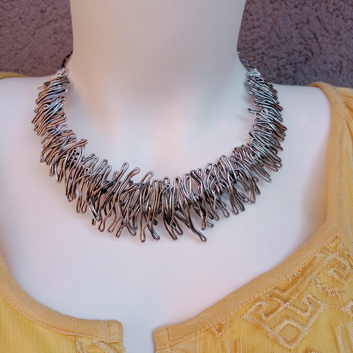 Statement Metal Necklace. Punk Necklace. Light and Comfortable. Modern ...