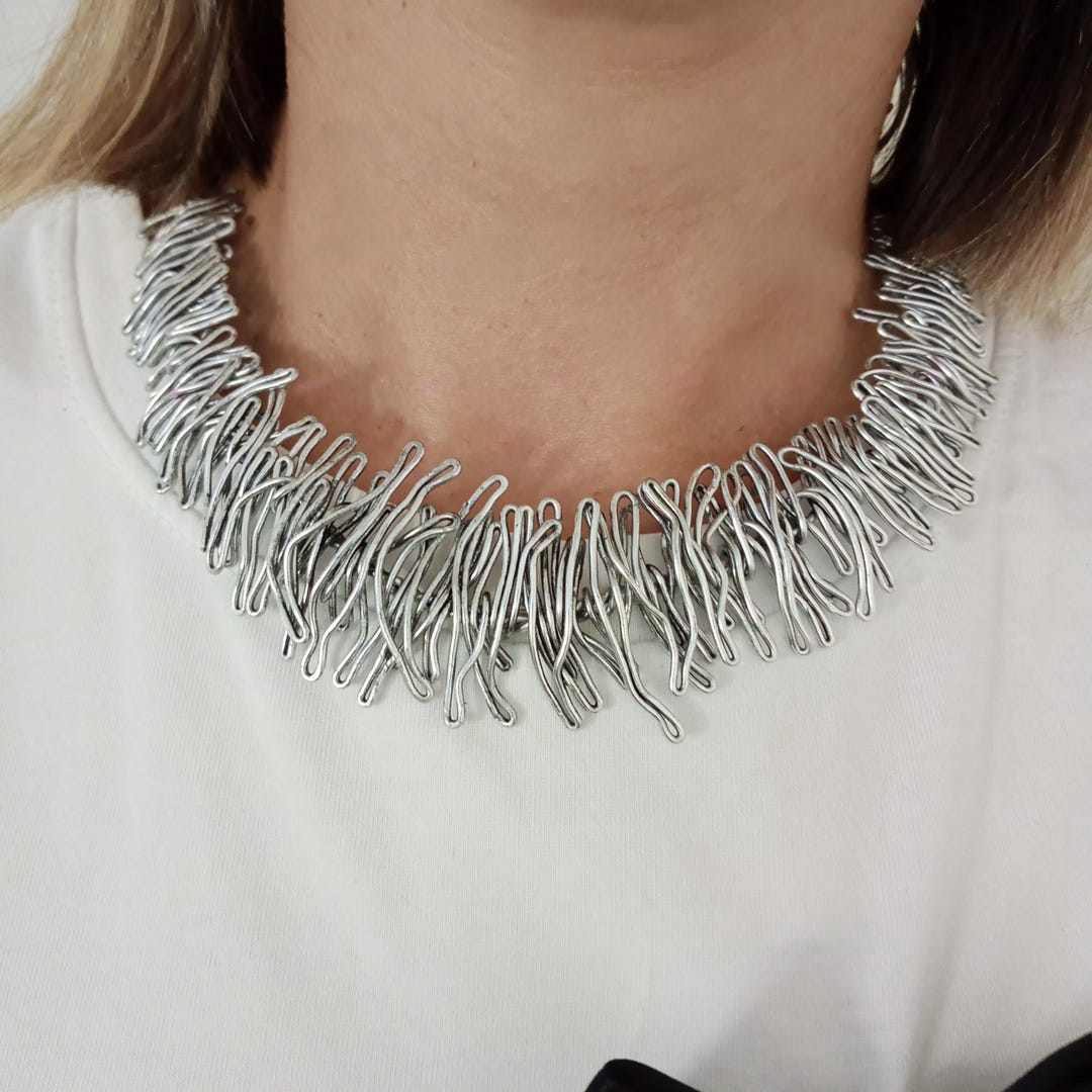 Statement Metal Necklace. Punk Necklace. Light and Comfortable. Modern ...