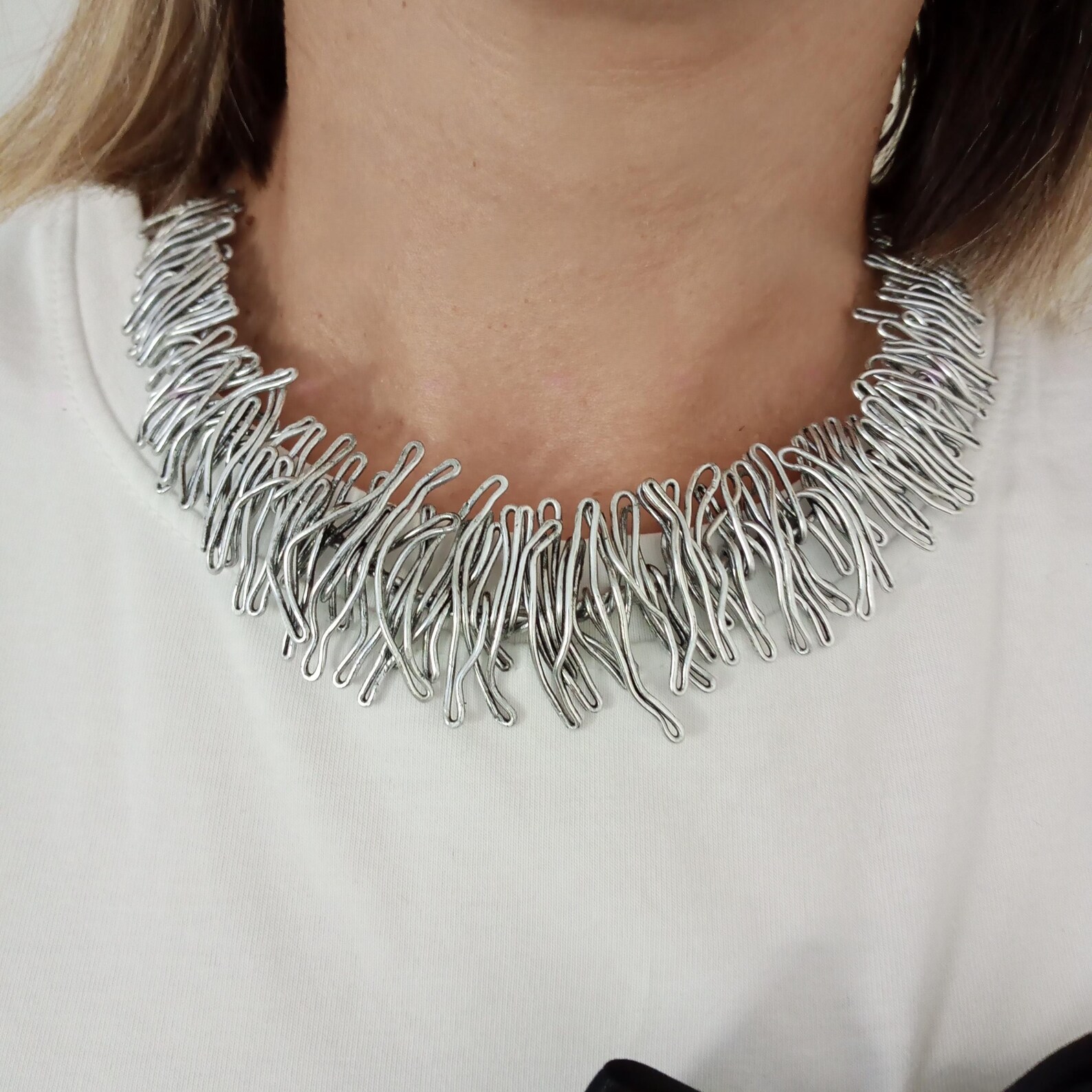 Statement Metal Necklace. Punk Necklace. Light and Comfortable. Modern ...