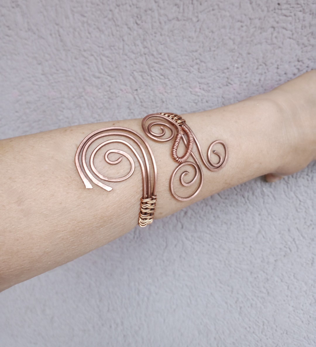 Copper Healing Bracelet – Wire Knitting Lace Design – Unique Handmade ...