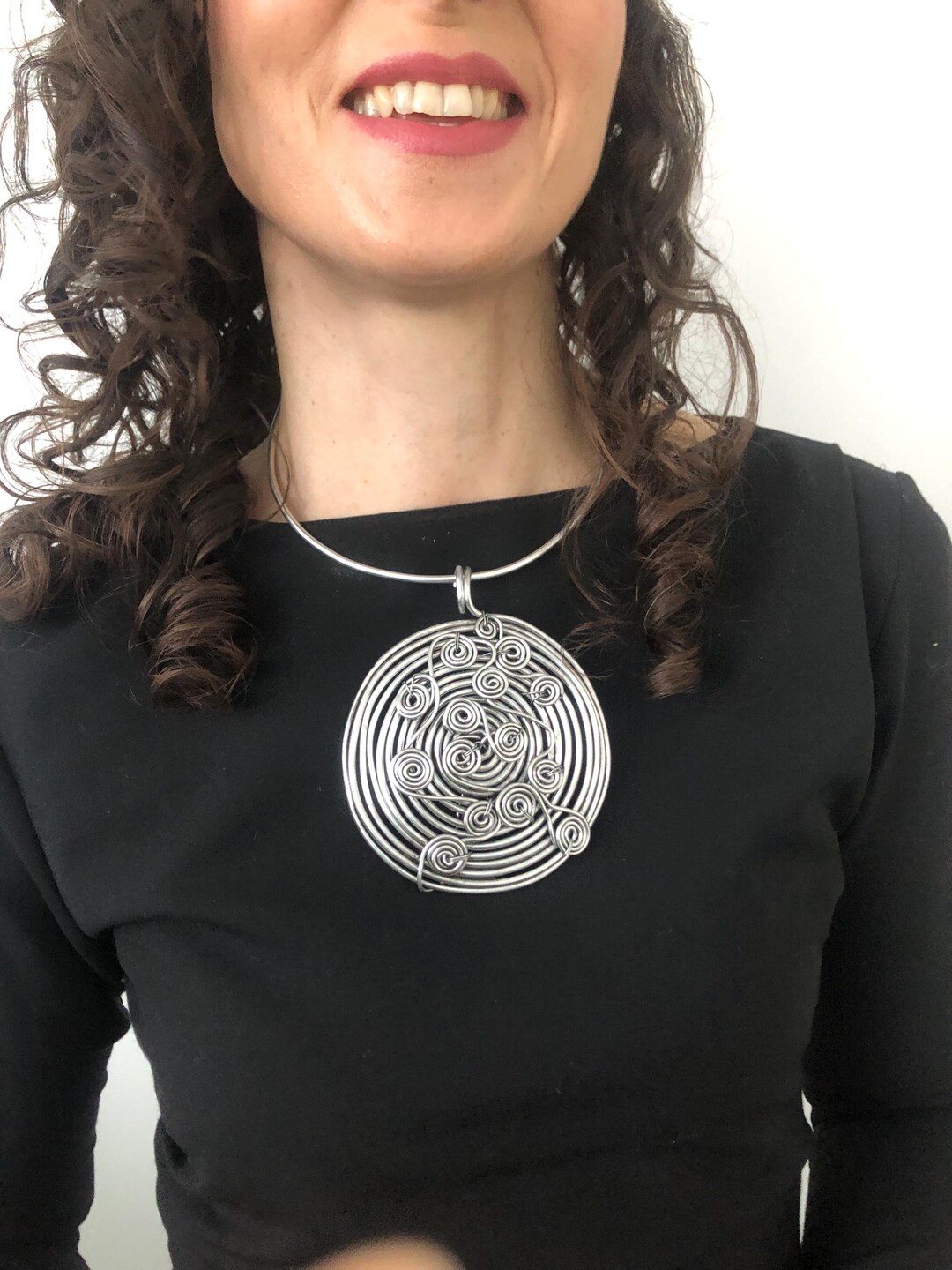 Big, Bold, Extravagant, Lightweight Aluminum Necklace, Ultra-modern ...