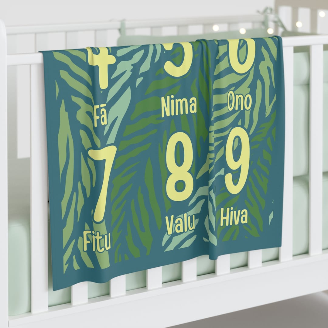 Tongan Number Baby Swaddle Blanket - Tongan Gift, Tongan Baby Gift ...