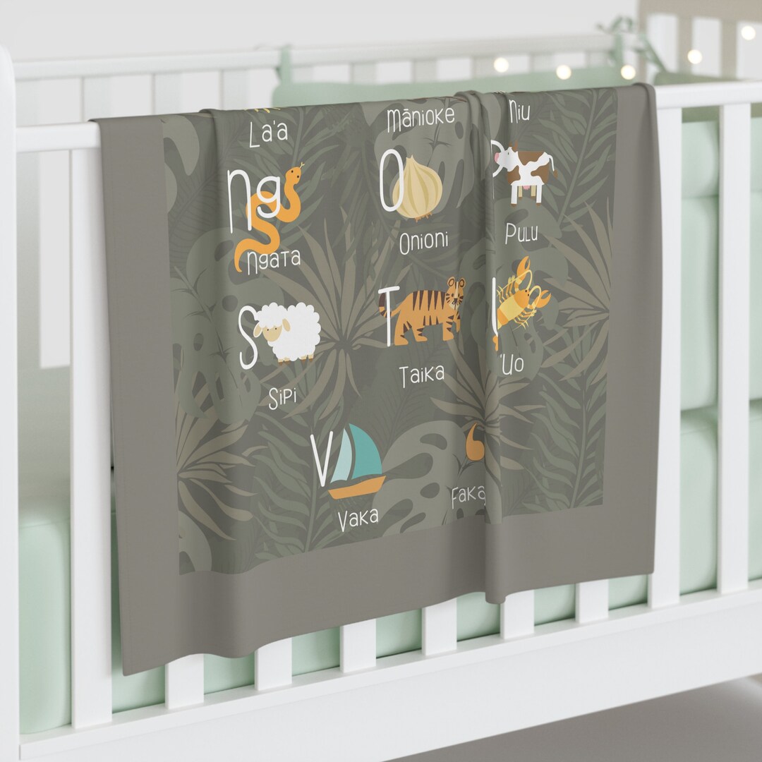 BABY TONGAN ALPHABET Swaddle Blanket, 'alafapeti Faka-tonga, Tongan ...