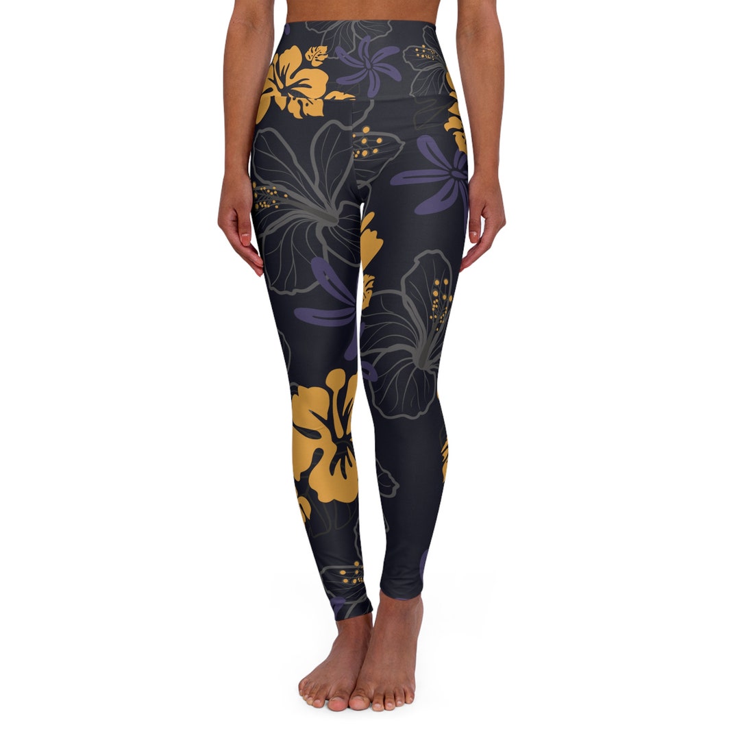 ALOHA PRINT Ma'o Hau Hele High Waisted Yoga Leggings (AOP) - Island ...
