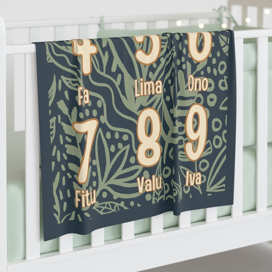 Samoan Numbers Baby Swaddle Blanket - Samoan Baby, Samoan Baby Gift ...