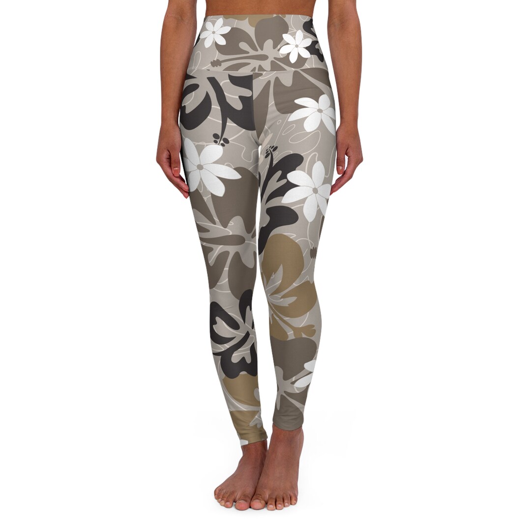 KUUIPO ALOHA PRINT High Waisted Yoga Leggings (aop) - Tropical Yoga Pants, Hawaiian Workout ...