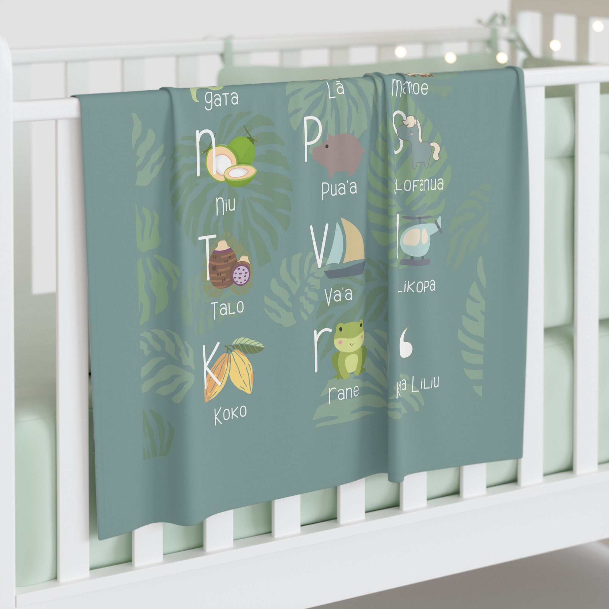 BABY SAMOAN ALPHABET Swaddle Blanket - Alafapeti, Samoan Baby, Samoan ...