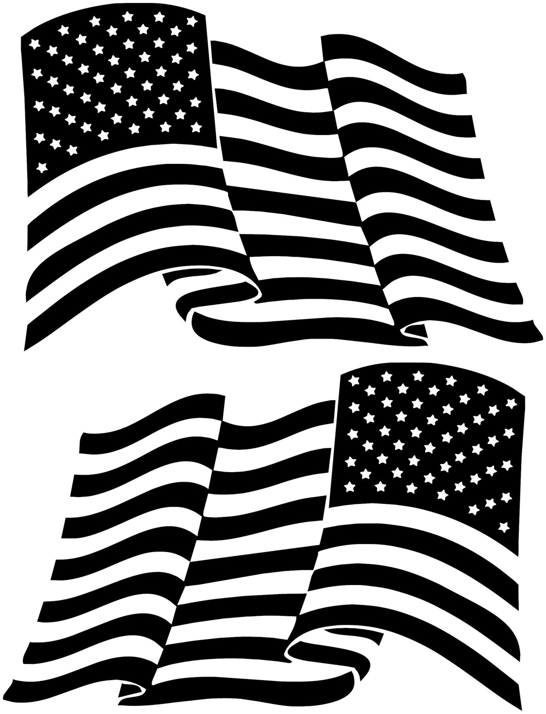 Wavy American Flags - Etsy