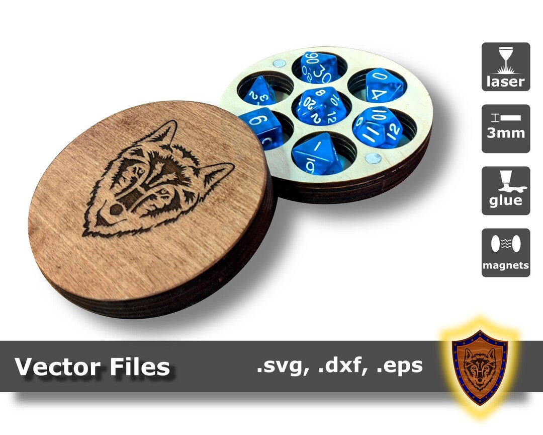 Circle Dice Box With Hand-drawn Engravings - (digital Download) - Etsy