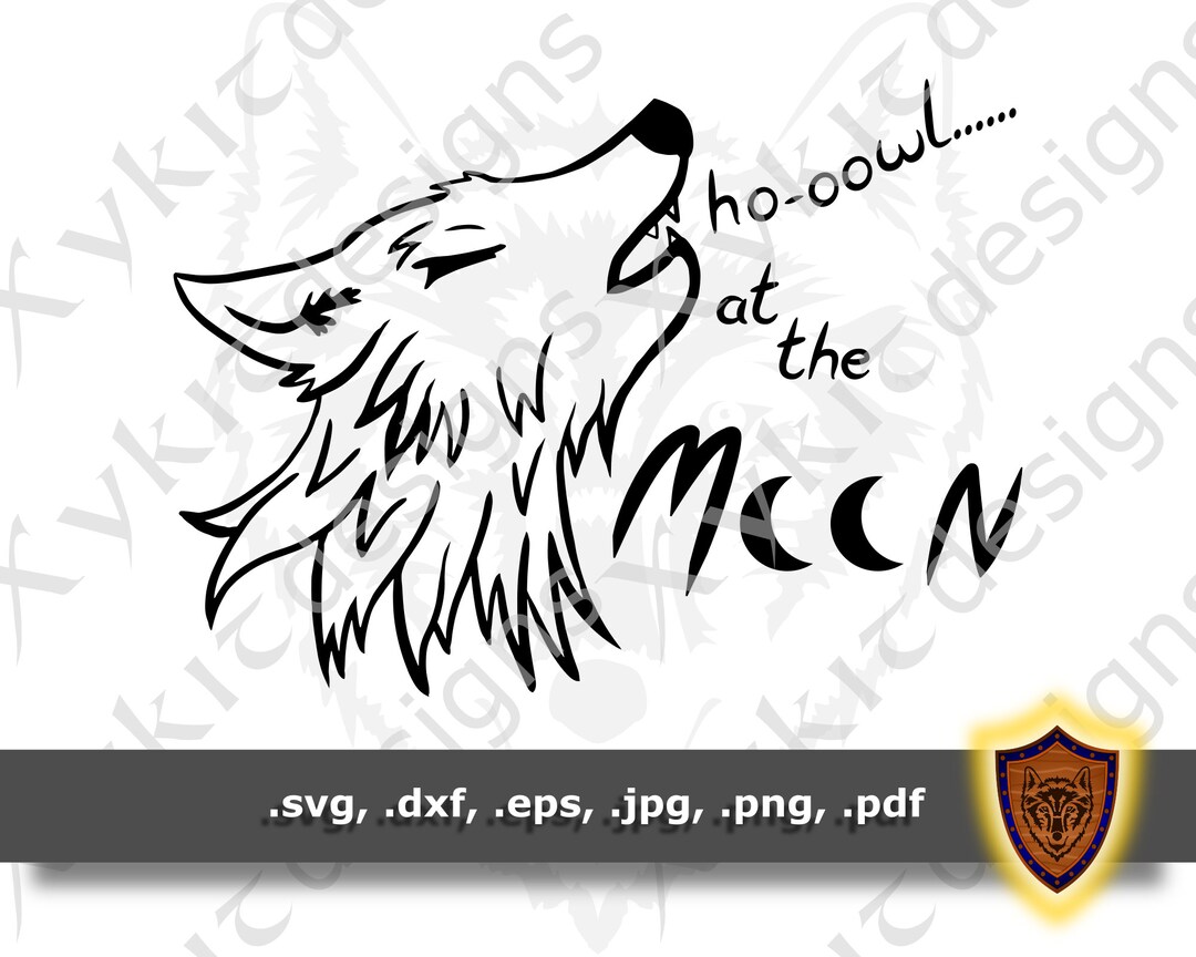 Howl at the Moon - SVG File - Wildlife Silhouette - Scrapbook - T-shirt ...
