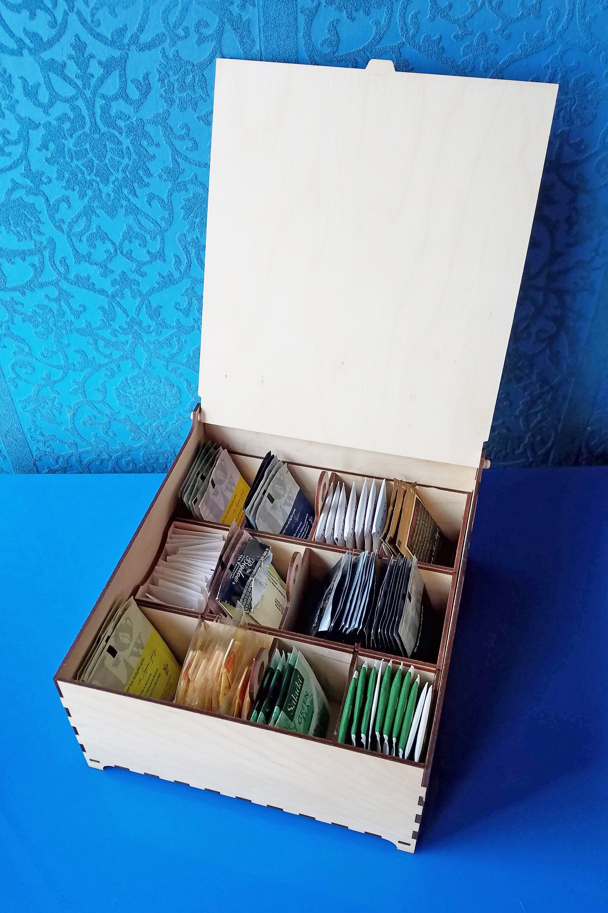 Laser Cut Tea Box With Removable Trays and Dividers Vector - Etsy UK