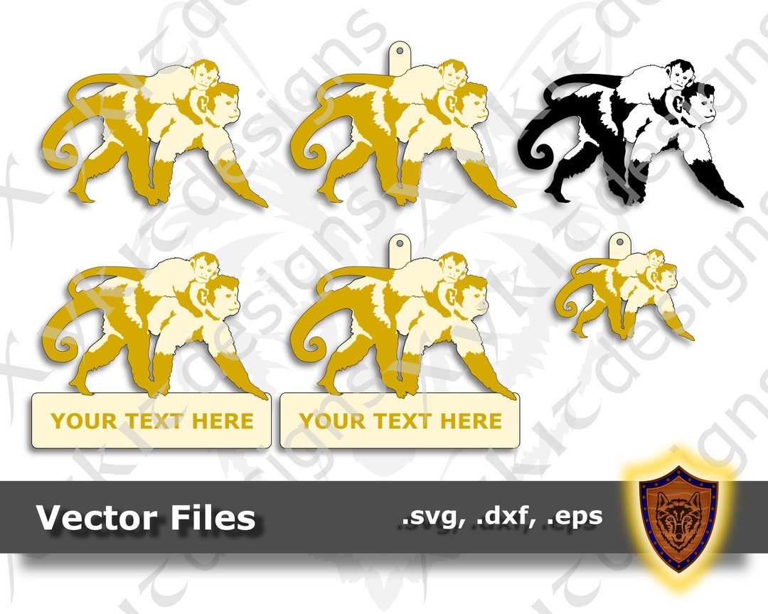 Capuchin Monkey and Baby - Animal Ornament - Magnet - Key Chain - Craft ...