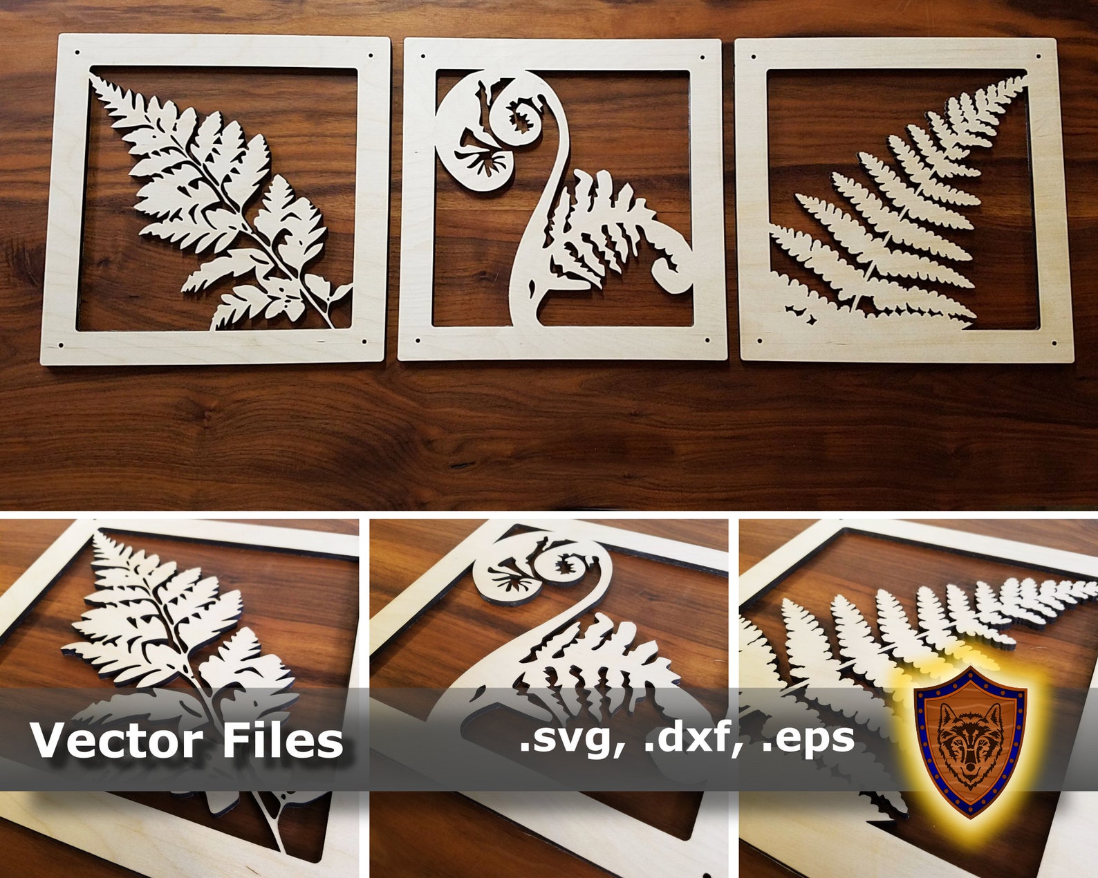 Fern Leaves Art - Laser Files - Crafting - CNC - Svg - Dxf - Eps ...