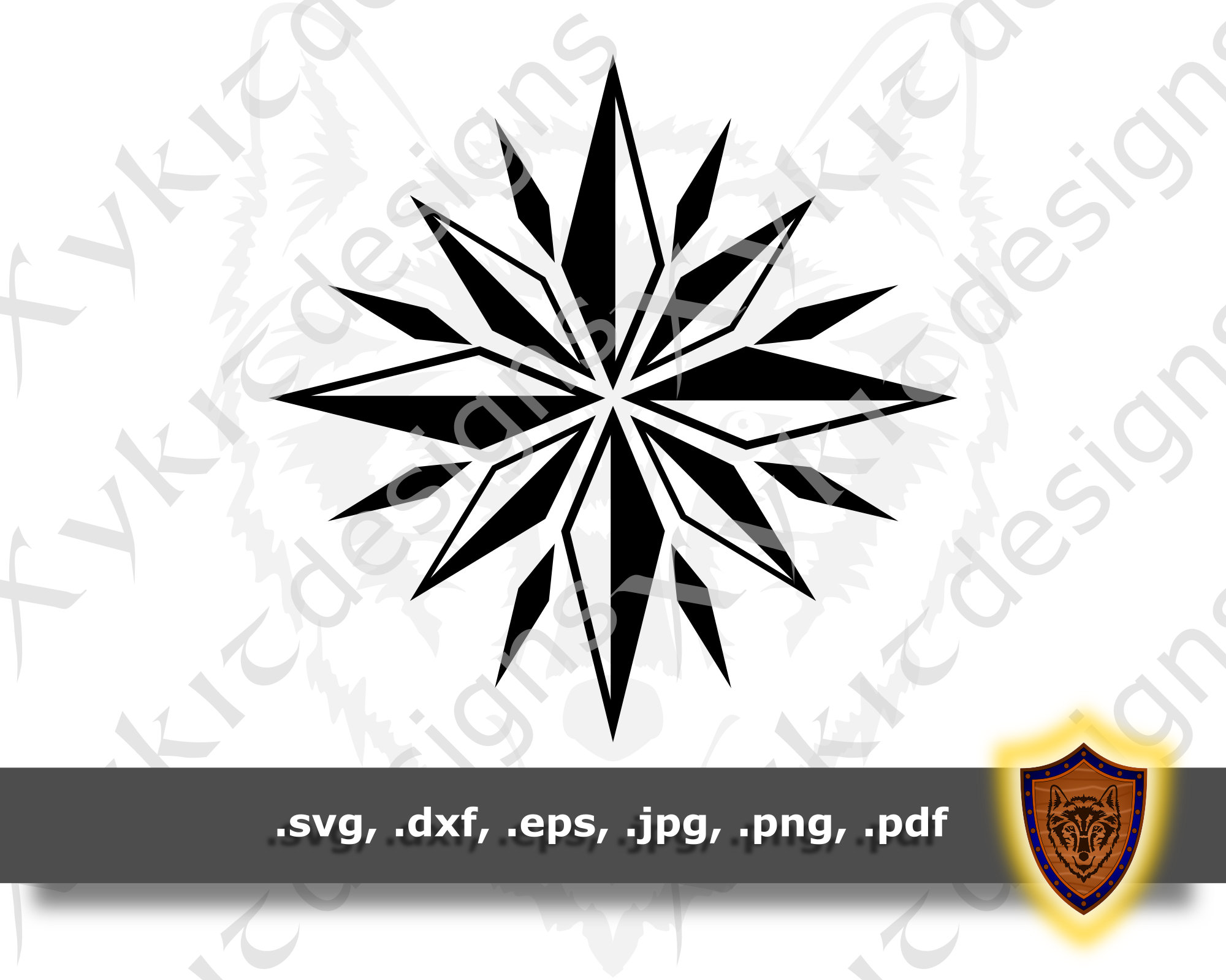 North Star SVG Silhouette Christmas Star Cutter Design Craft Files ...