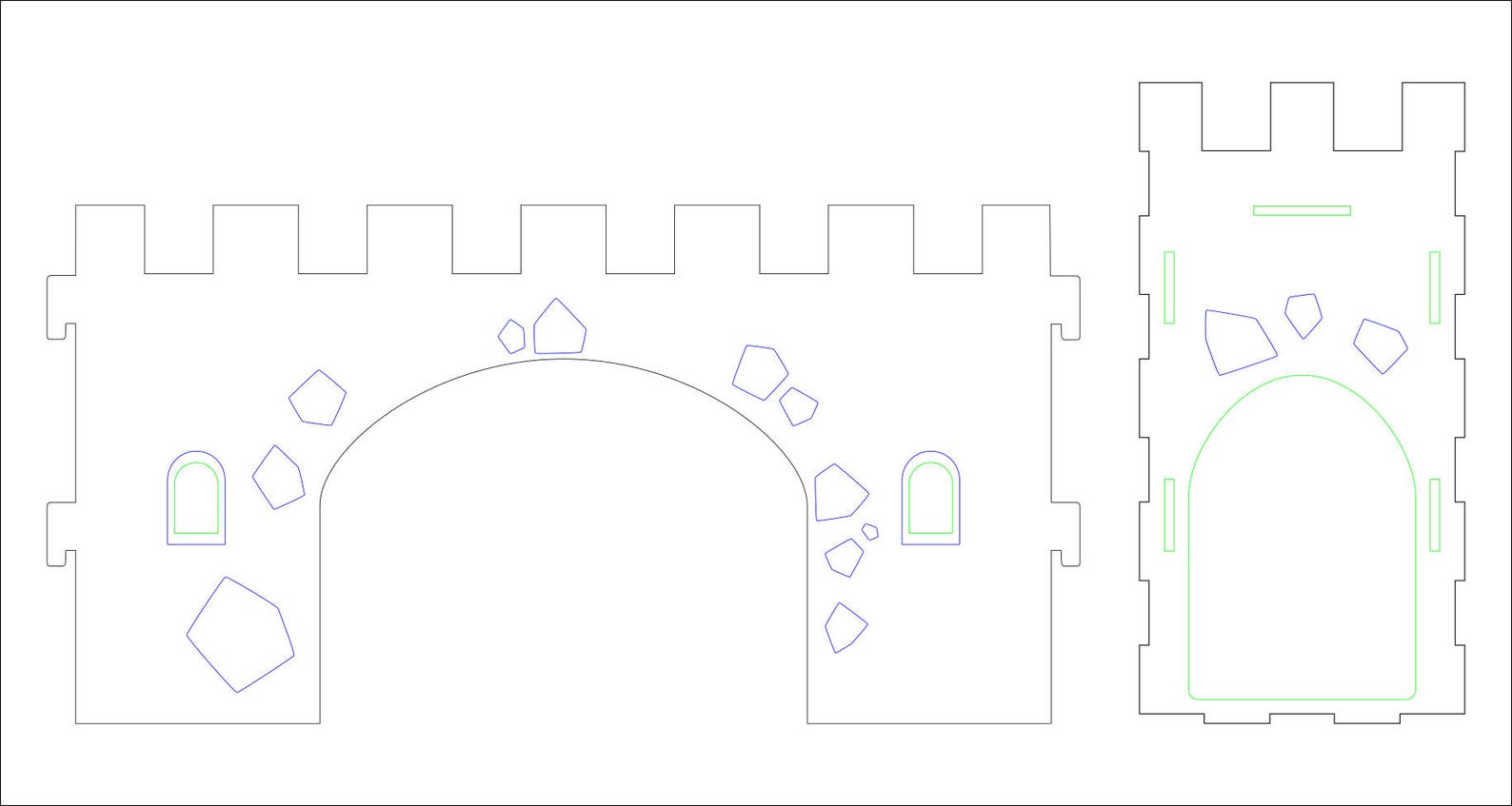 Laser Cut Castle Towers and Walls digital Vector Files DIY | Etsy