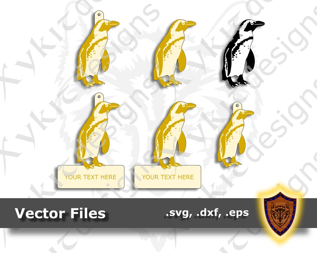 African Penguin SVG - Animal Ornament - Magnet - Key Chain - Craft DXF ...