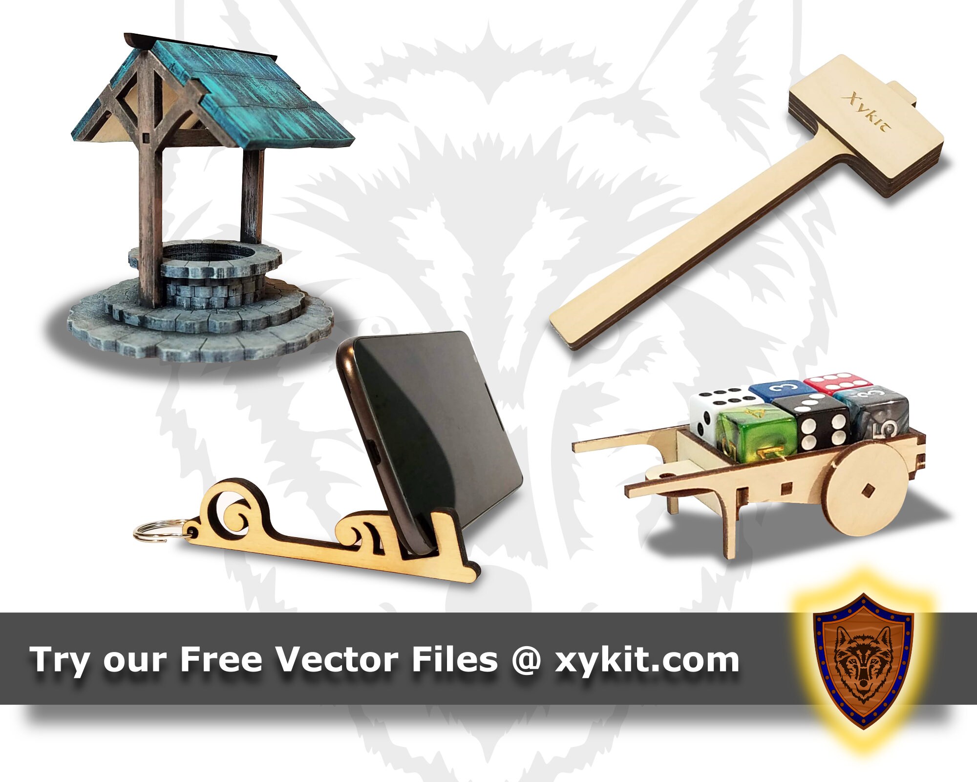 Laser Cut Wooden Tray With 4 Slots (digital Vector File) - Etsy