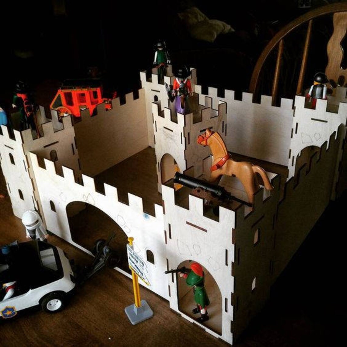 Laser Cut Castle Towers and Walls digital Vector Files DIY | Etsy