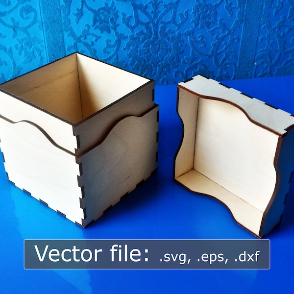 Laser Cut File Square Box With Lid - Etsy