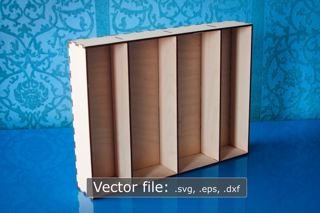 Laser Cut Wooden Tray With 4 Slots (digital Vector File) - Etsy