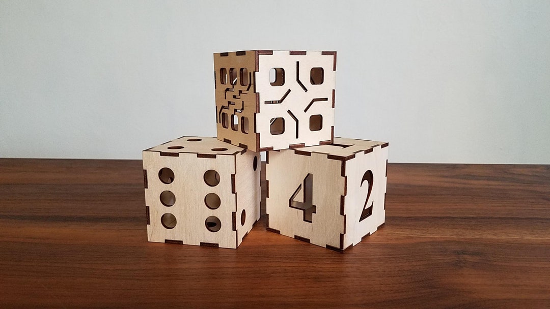 Dice - SVG - D6 Set of 3 - Vector Files - Laser Cutting (digital ...