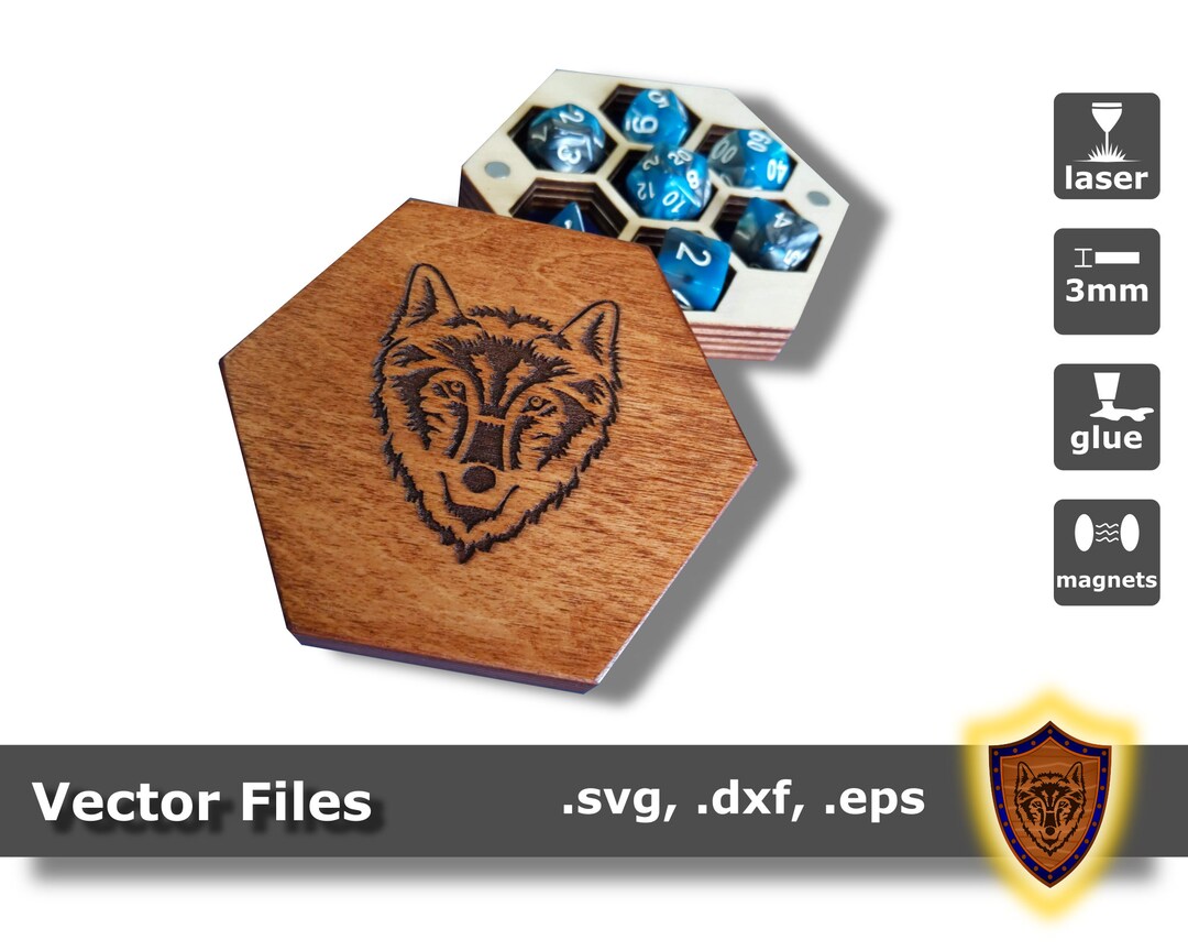Hexagon Dice Box With Hand-drawn Engravings - (digital Download) - Etsy