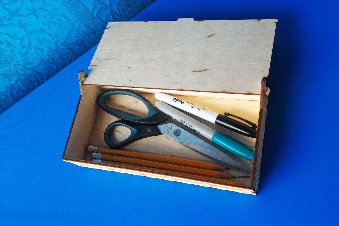 Laser Cut Pencil Box Crate With or Without Lid digital - Etsy