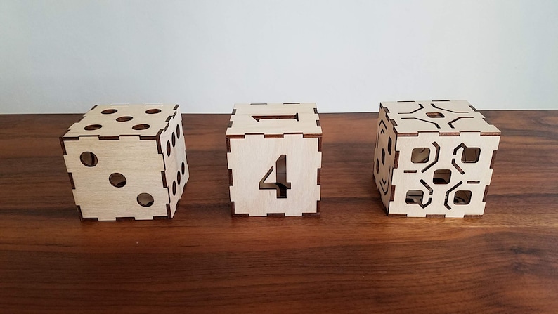 Dice SVG D6 Set of 3 Vector Files Laser Cutting | Etsy