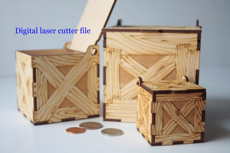 Laser Cut Crates Set of 3: 100mm 75mm 50mm digital Vector | Etsy